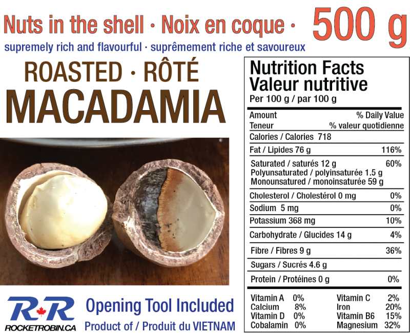 Macadamia Nuts Roasted in Shell 500g with handy opening tool