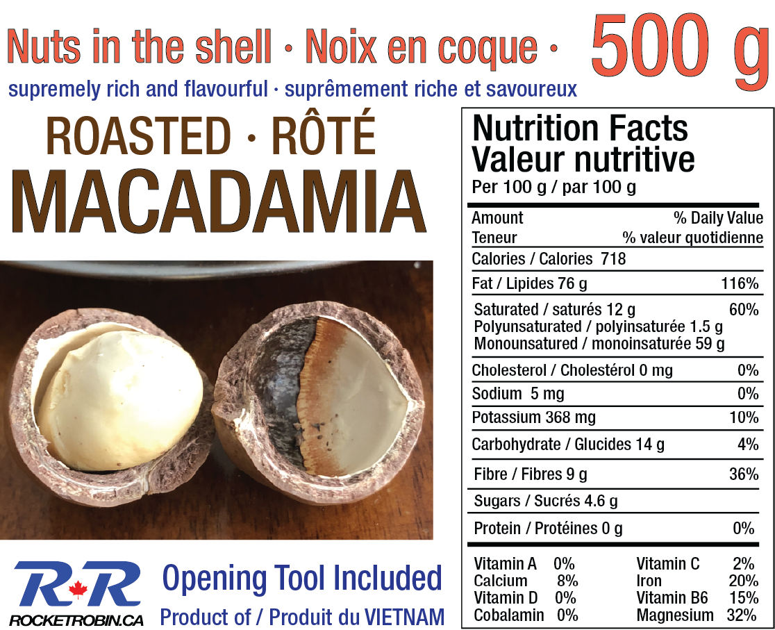 Macadamia Nuts Roasted in Shell 500g with handy opening tool
